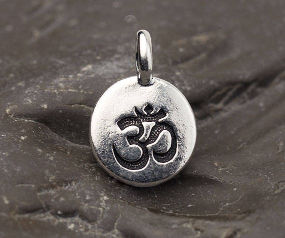 Silver Round Om Charm Small Om Symbol Charm Tierracast Om - Etsy Canada