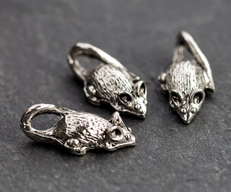 Silver Little Mouse Charm Tiny Mice Charm Antique Silver - Etsy