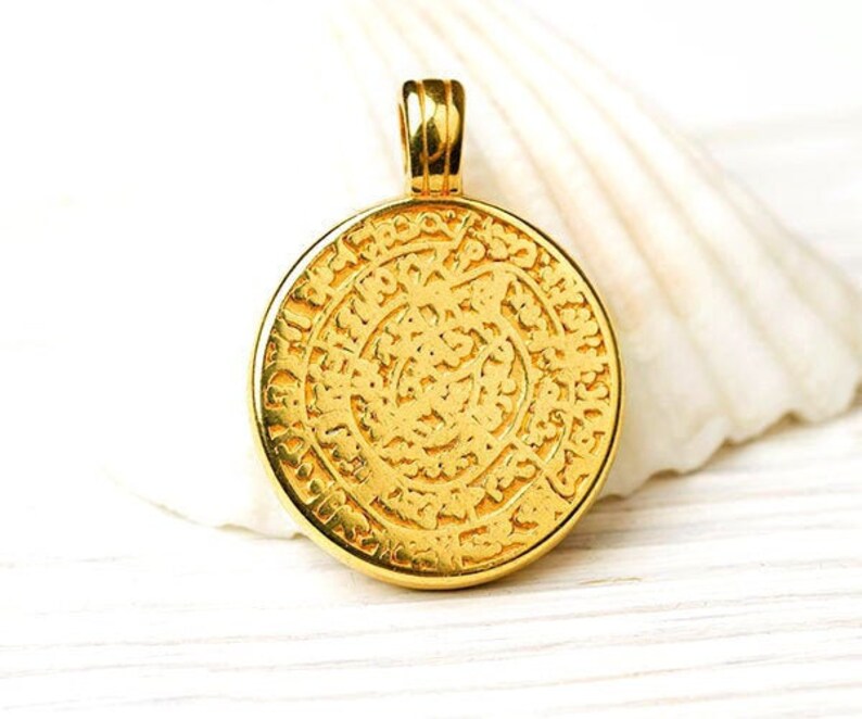 Phaistos Disc Pendant Gold Coin Pendant Ancient Gold Coin - Etsy