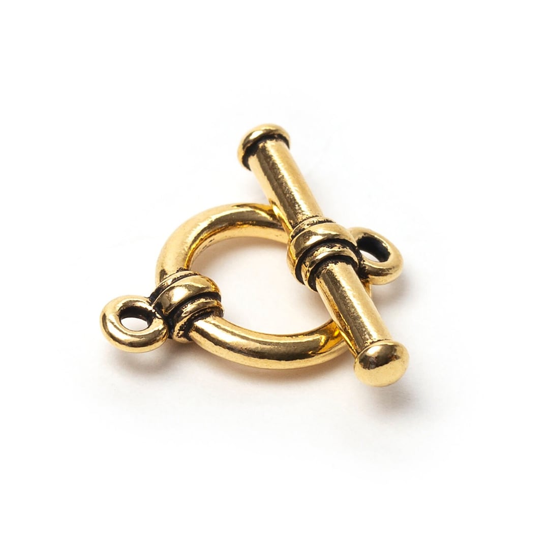 Small Simple Antique Gold Toggle Clasp, Tierracast Gold Toggle Clasp ...