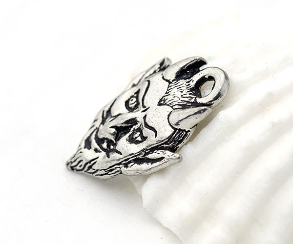 Silver Devil Head Charm Antique Silver Devil Mask Devil Face - Etsy