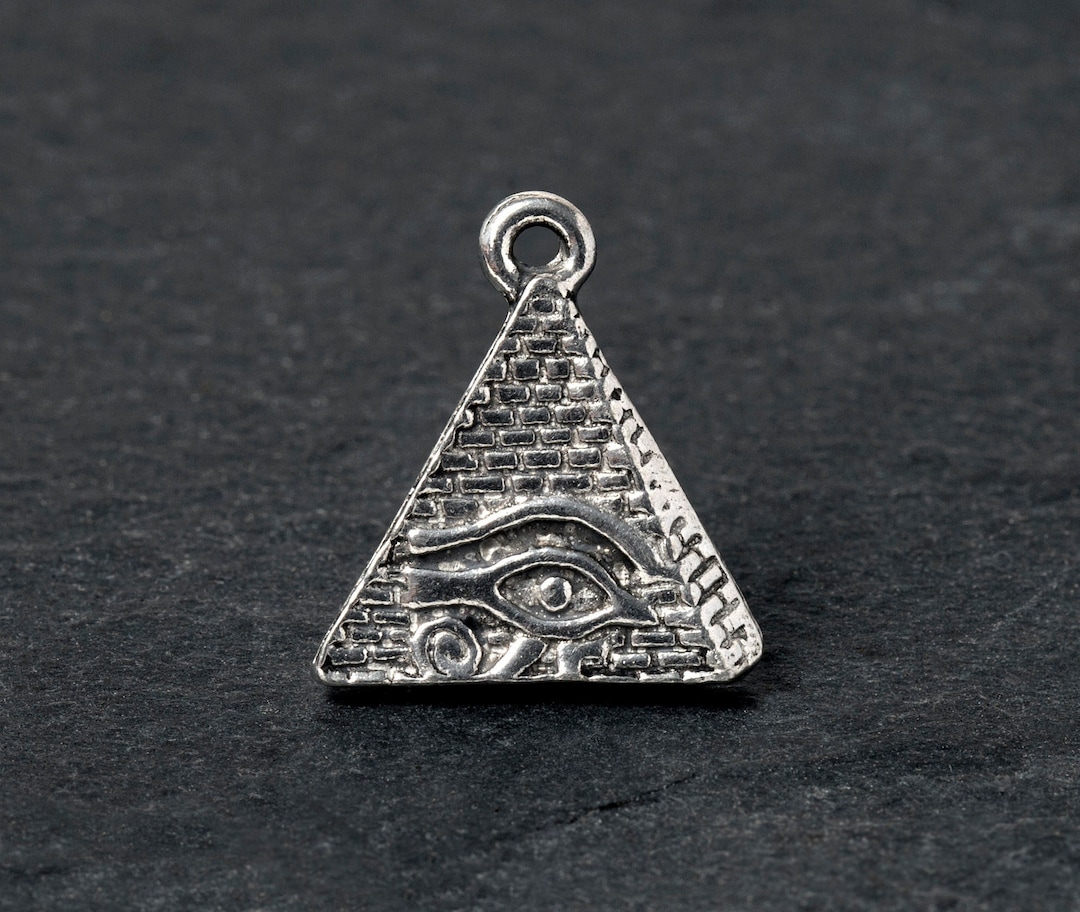 Silver Egyptian Pyramid Charm, Egypt Pyramid With Eye Charm, Eye of ...