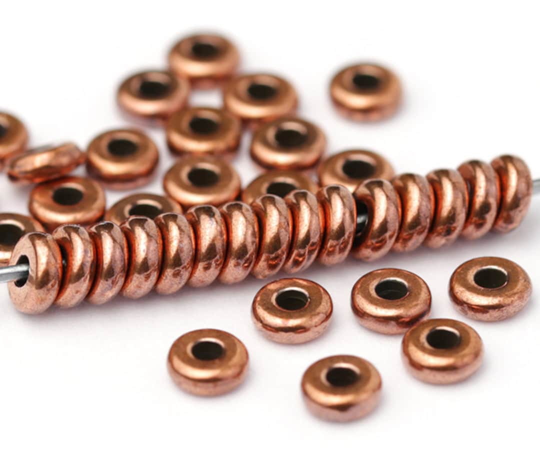 4mm Antique Copper Disk Beads, Copper Heishi Beads, Small Copper ...