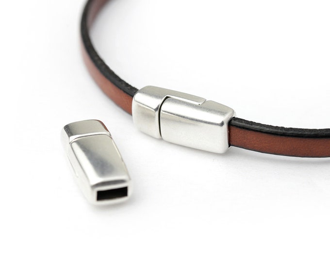 Magnetic Clasp for 5mm Flat Leather Cords, 5mm Cord Bracelet Clasp ...