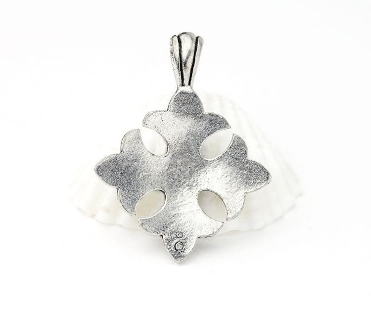 Fleur De Lis Cross, French Silver Lily Flower Cross Pendant, Antique ...