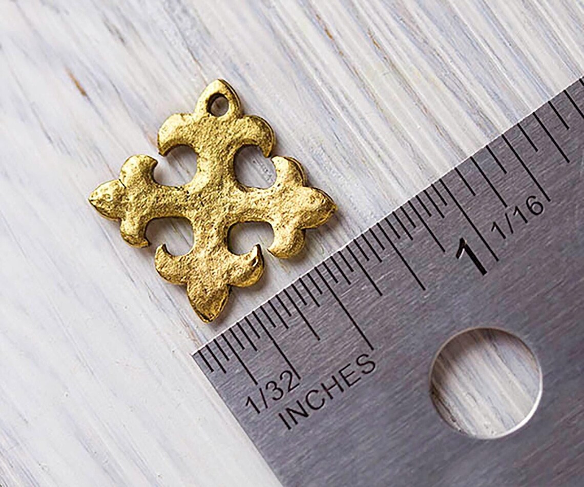 Hammered Celtic Cross Charm, Christian Charms, Antique Gold, 21mm, Made ...
