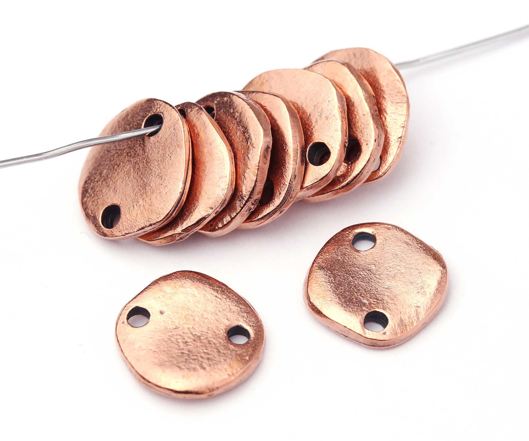 15mm Antique Copper Two Hole Connector Wavy Round Disk Link - Etsy