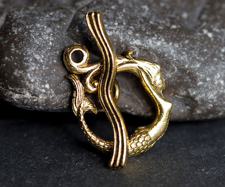 Gold Mermaid Toggle Clasp Nautical Sea Ocean Mythical - Etsy