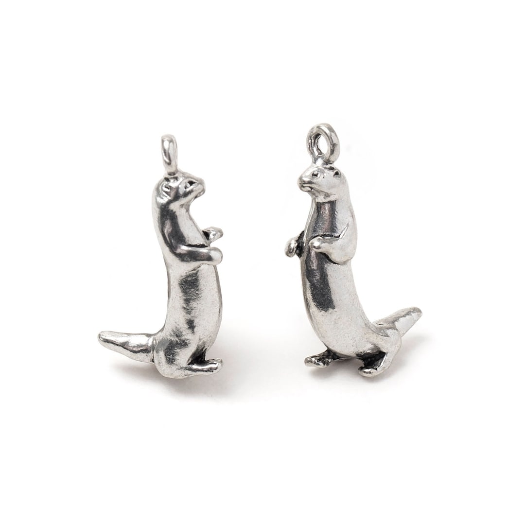 Silver Otter Charm, River Otter Pendant, Cute Animal Charm, Made in USA ...