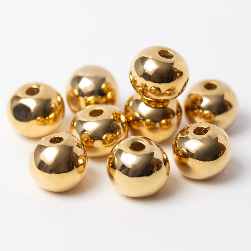 Large Hole Gold Beads - Etsy