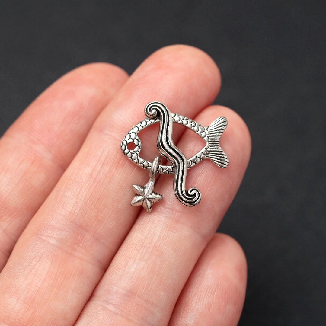 Silver Fish and Wave Toggle Clasp, Nautical, Ocean, Sea Beach Clasp ...