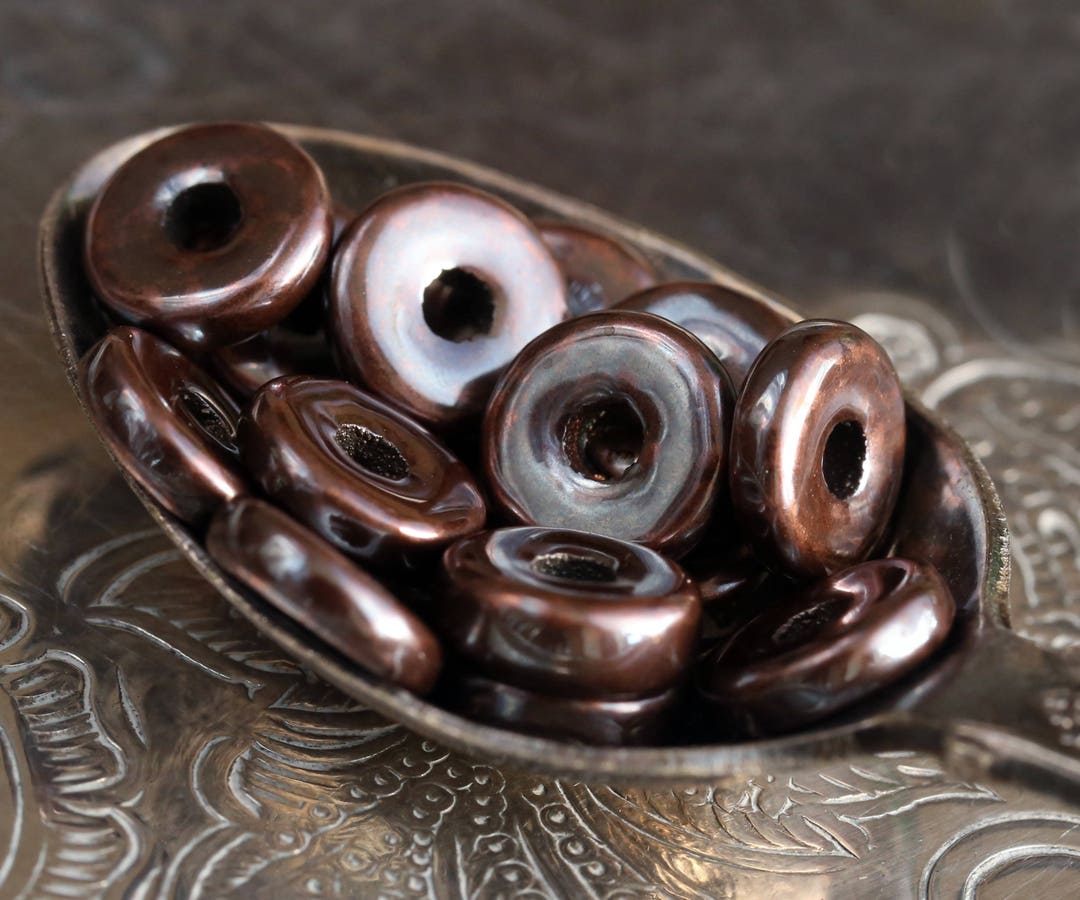 8mm Antique Copper Flat Washers, Rustic Copper Round Disk Spacer ...