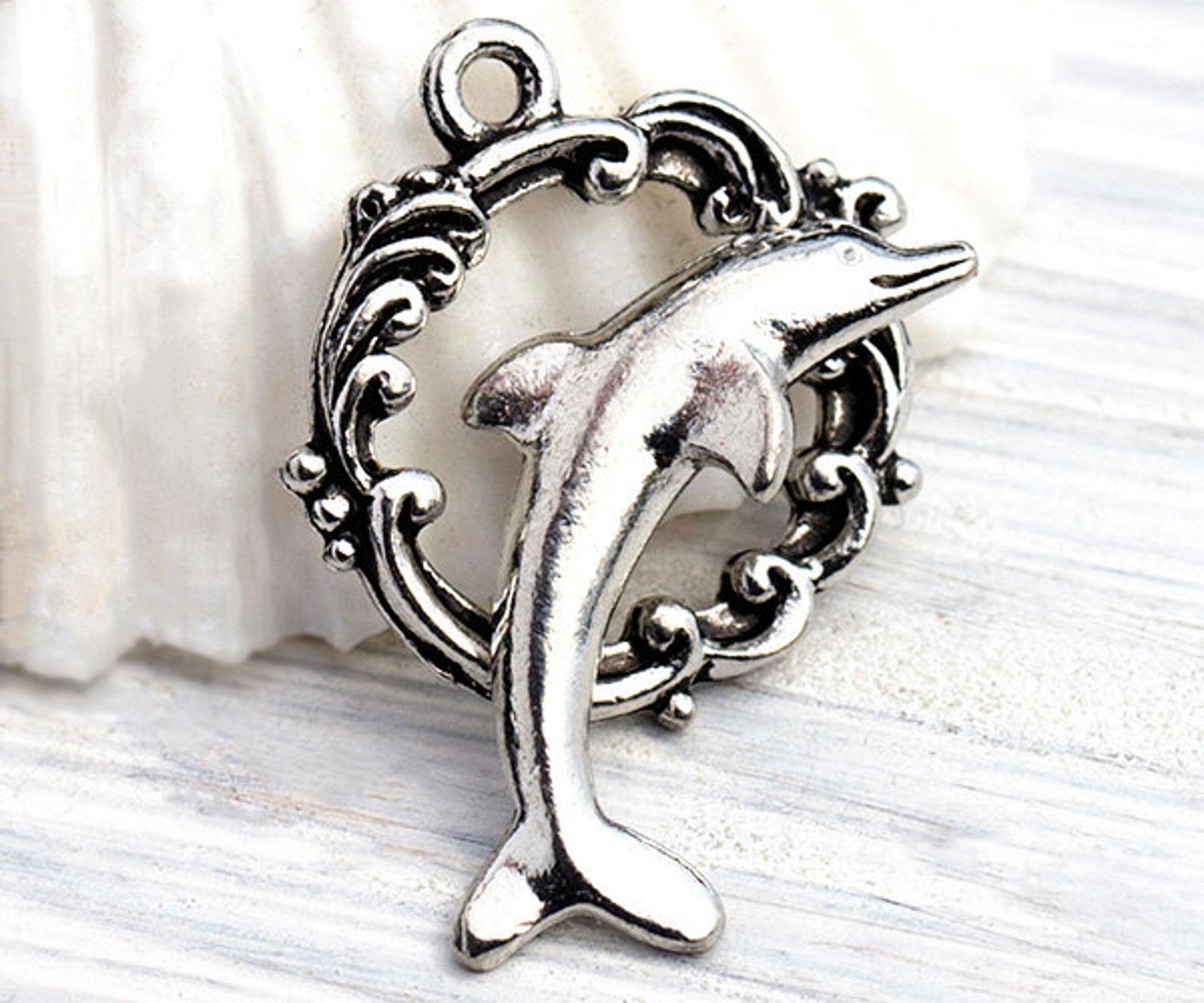 Silver Dolphin Toggle Clasp Nautical Toggle Clasp Ocean Sea | Etsy