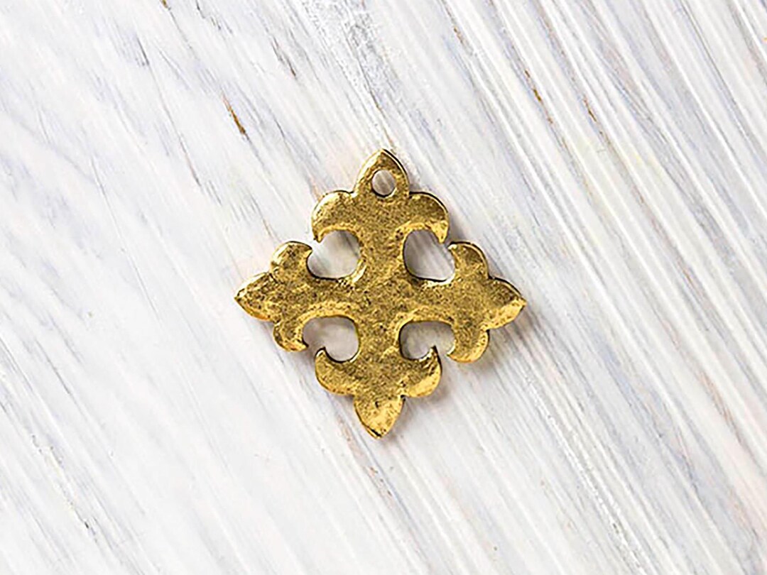 Hammered Celtic Cross Charm, Christian Charms, Antique Gold, 21mm, Made ...