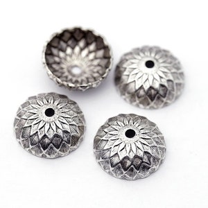 13mm Acorn Bead Caps, Large Bead Caps, Artisan Silver Beadcaps, Antique ...