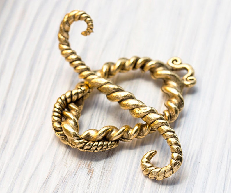 Extra Large Twisted Rope Toggle Clasp Antique Gold Made in - Etsy