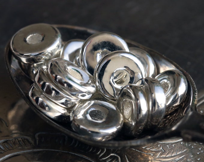 8mm Silver Round Washers, Silver Disk Beads, Flat Round Silver Beads ...