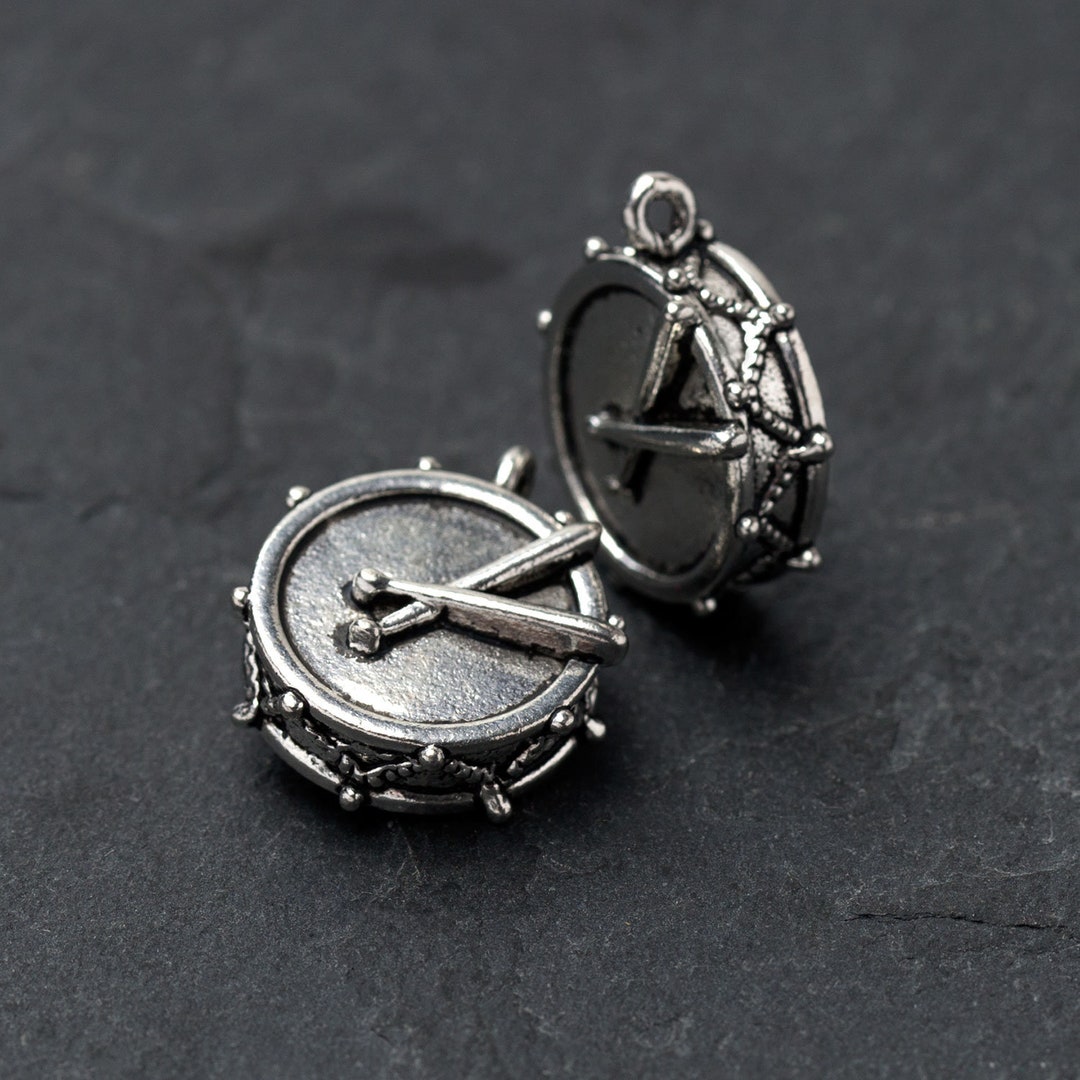 Silver Drum Charm, Percussion Musical Instrument Charm, Drummer Charm ...