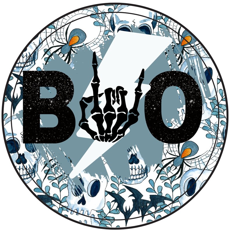 Printable Round Boo Skull Freshie Cardstock, Printable Round Boo Skull ...