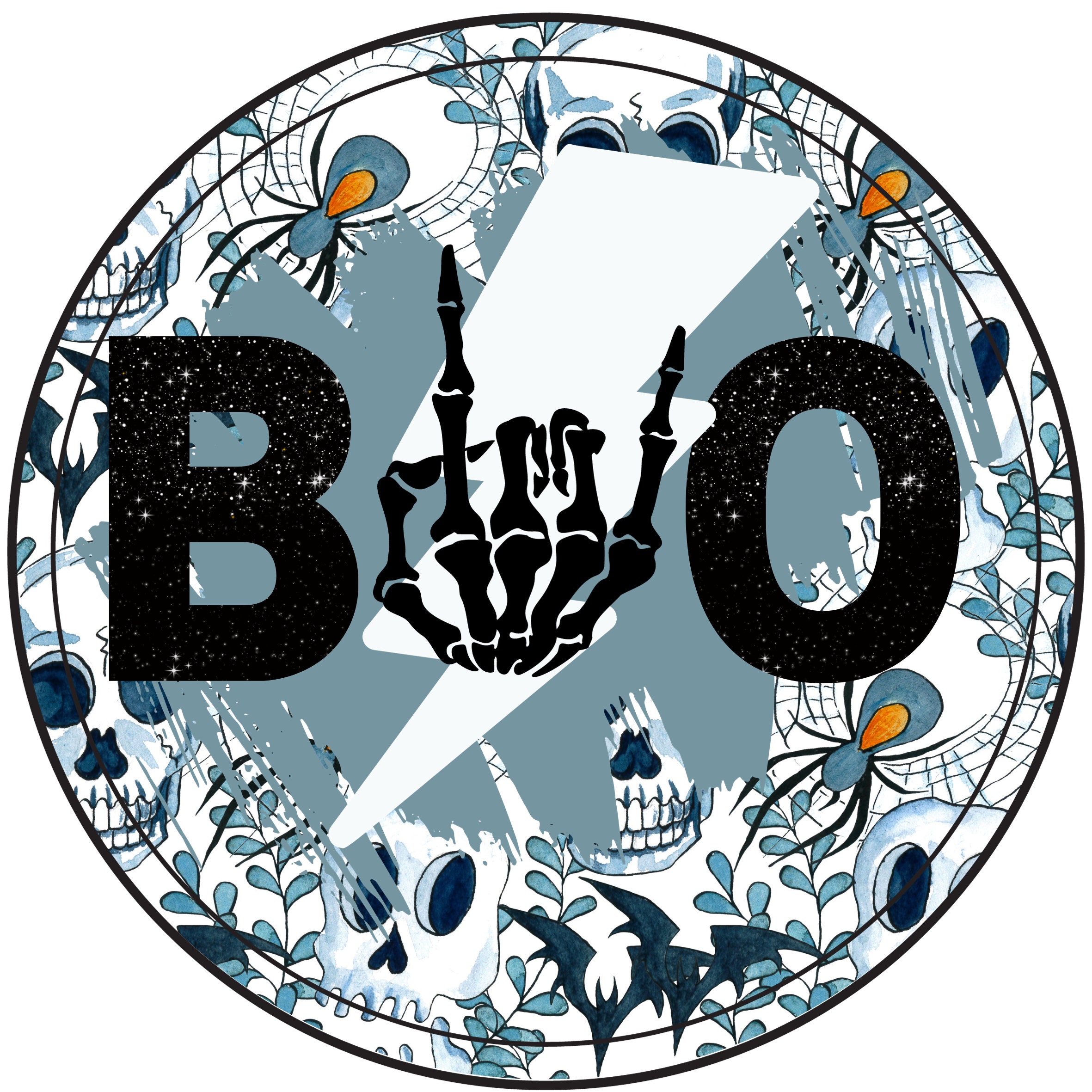 Printable Round Boo Skull Freshie Cardstock, Printable Round Boo Skull ...