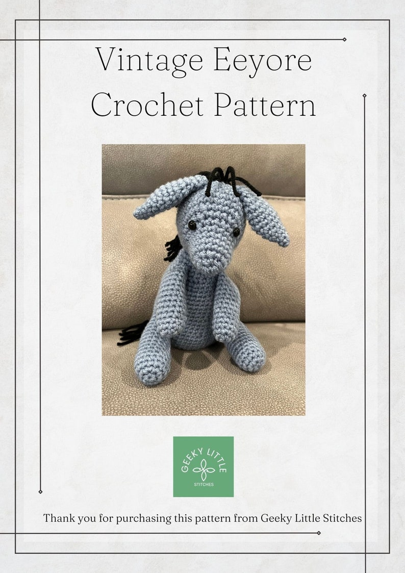 Vintage Eeyore Crochet Pattern - Etsy