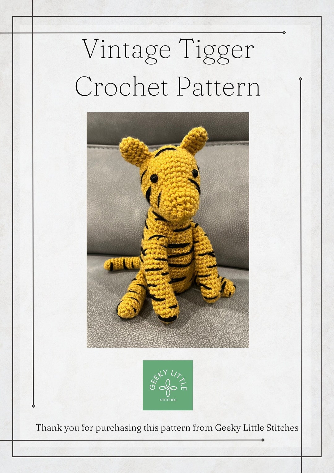 Vintage Tigger Crochet Pattern - Etsy