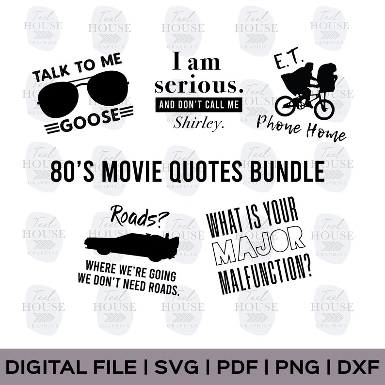 80s Movie Quotes Bundle SVG PNG PDF for T-Shirt Designs | Etsy