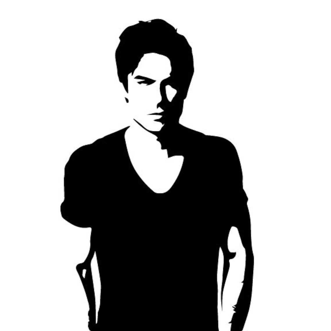 Damon Salvatore Vampire Diaries Silhouette SVG for T-Shirt | Etsy