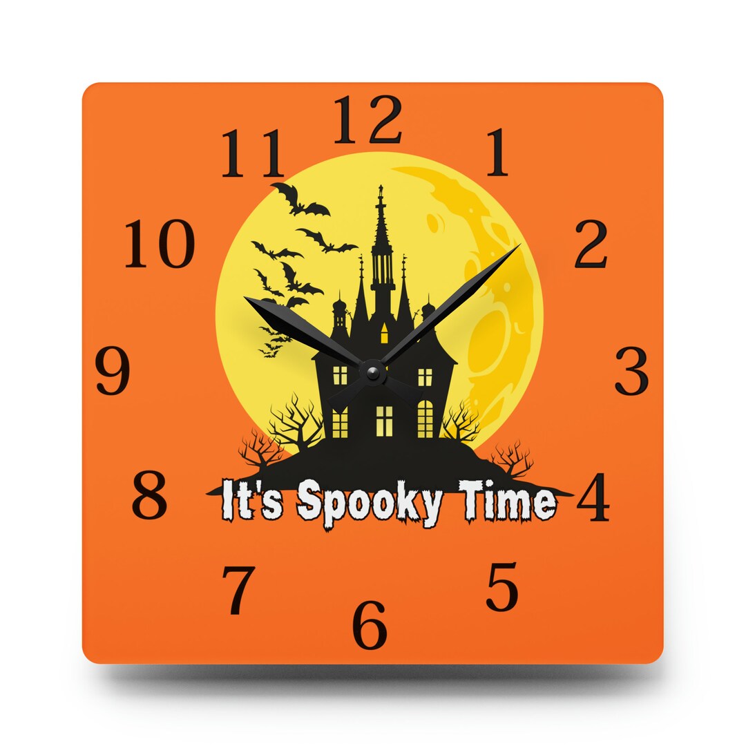 It's Spooky Time Acrylic Wall Clock - Etsy