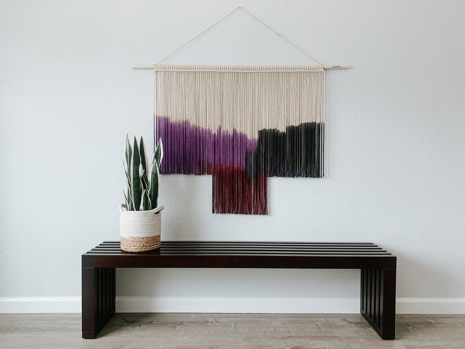 Large Purple Macrame Wall Hanging, Geometric Macrame Wall Art, Boho ...