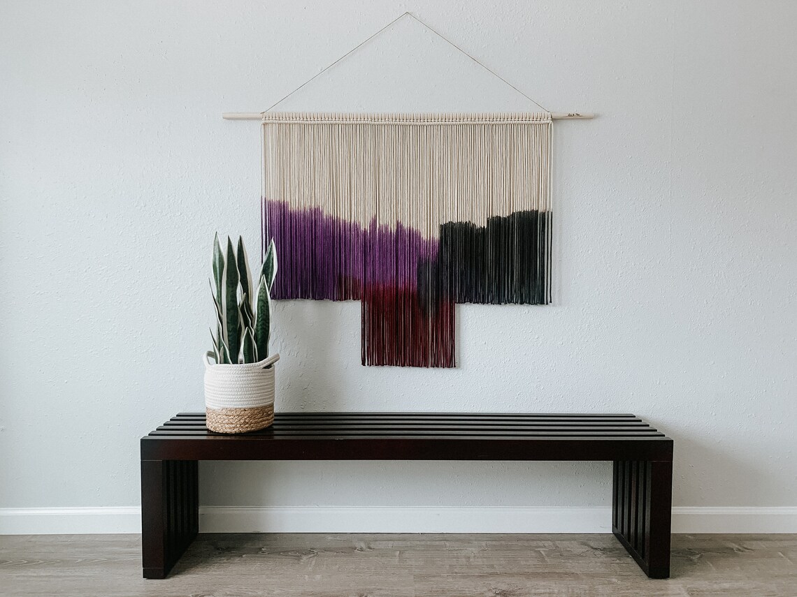 Large Purple Macrame Wall Hanging Geometric Macrame Wall Art - Etsy