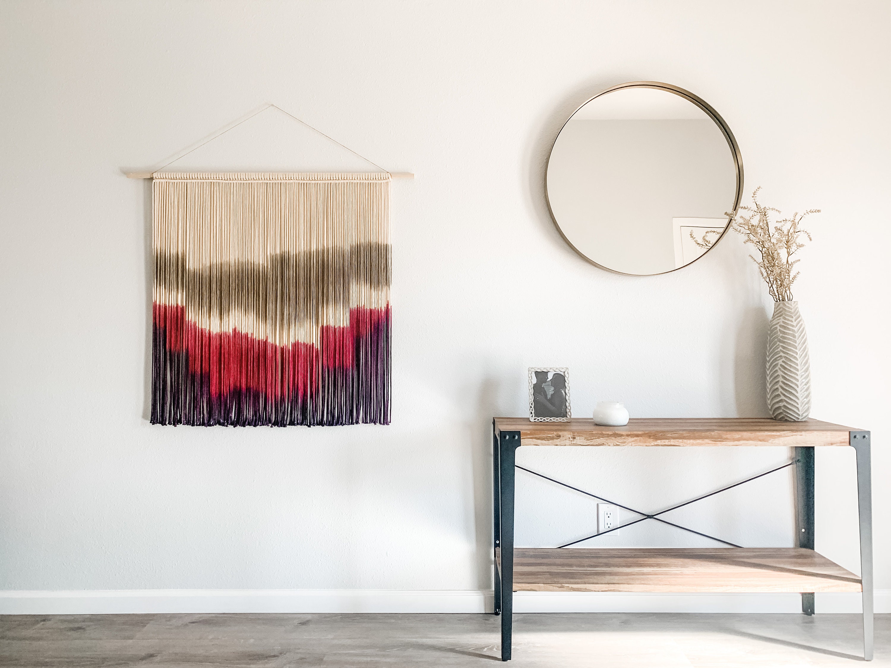Extra Large Hand Dyed Modern Macrame Wall Hanging / Fiber Art / Boho ...