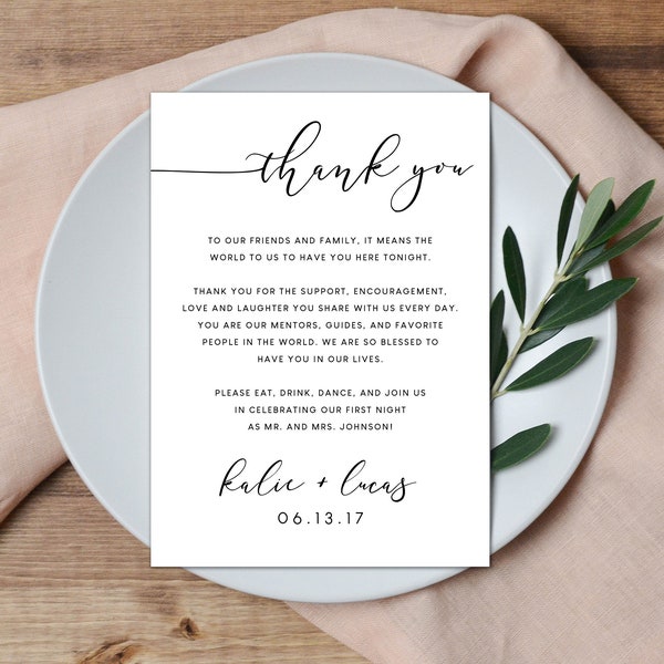 Reception Thank You - Etsy