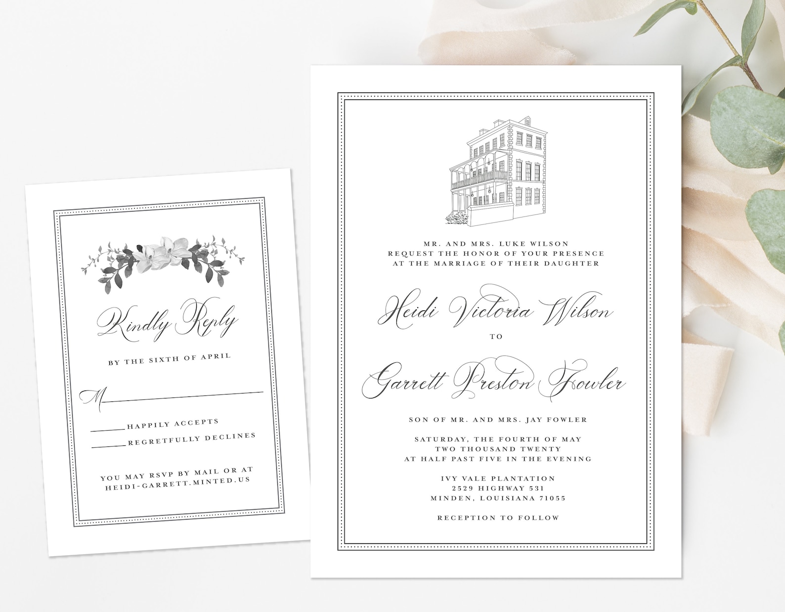 Custom Venue Wedding Invitation, Formal Venue Wedding Invite, Venue ...