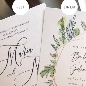 Greenery Wedding Invitation Leafy Script Wedding Invitation - Etsy