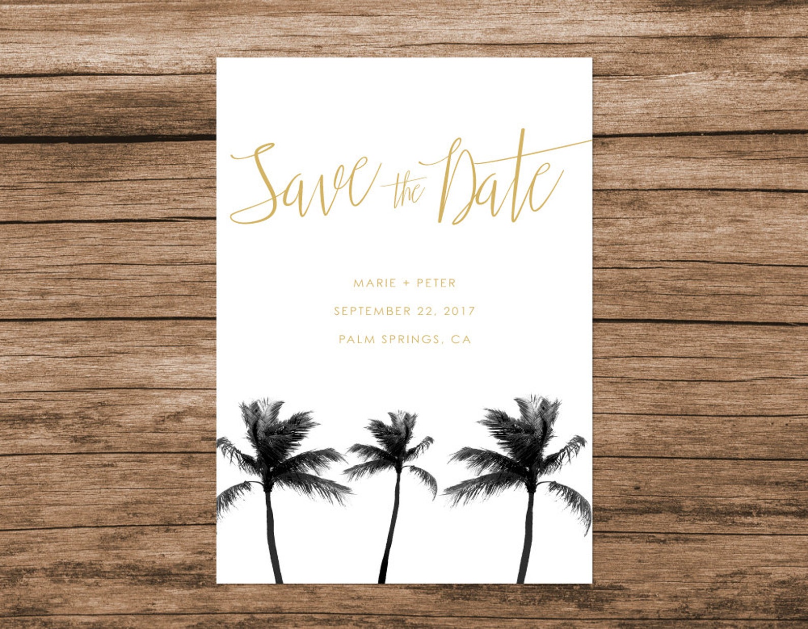 PRINTED Palm Tree Save the Date Palm Springs Save the Date - Etsy