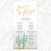 Wedding Program Gold and Cactus Program Arizona Wedding - Etsy