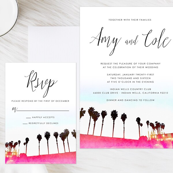 Pink Palm Trees - Etsy