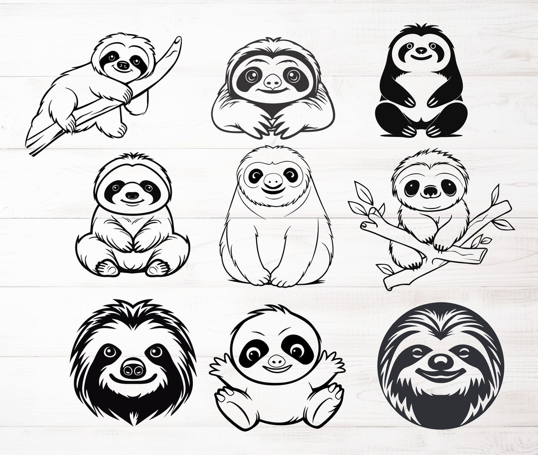 Sloth Svg Sloth Bundle Animal Svg Sloth Shirt Cute Sloth Svg Sloth Life ...