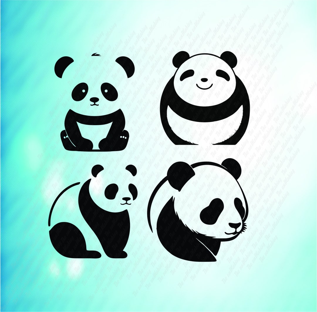 Panda Svg Bundle in SVG PNG EPS and Dxf - Etsy