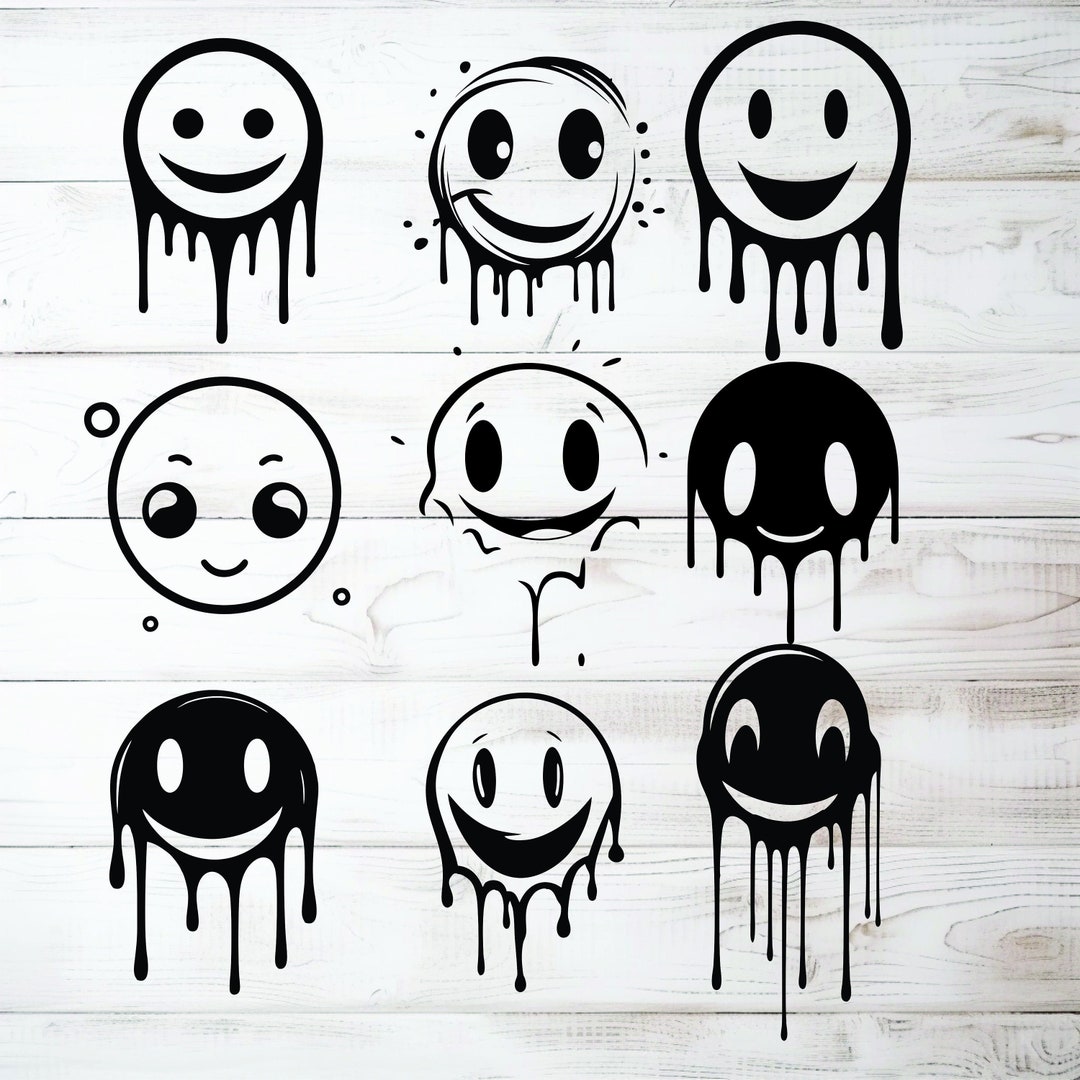 Smiley Face SVG Happy Face Svg Emoji Svg Retro Svg Smiley Svg Smiley ...