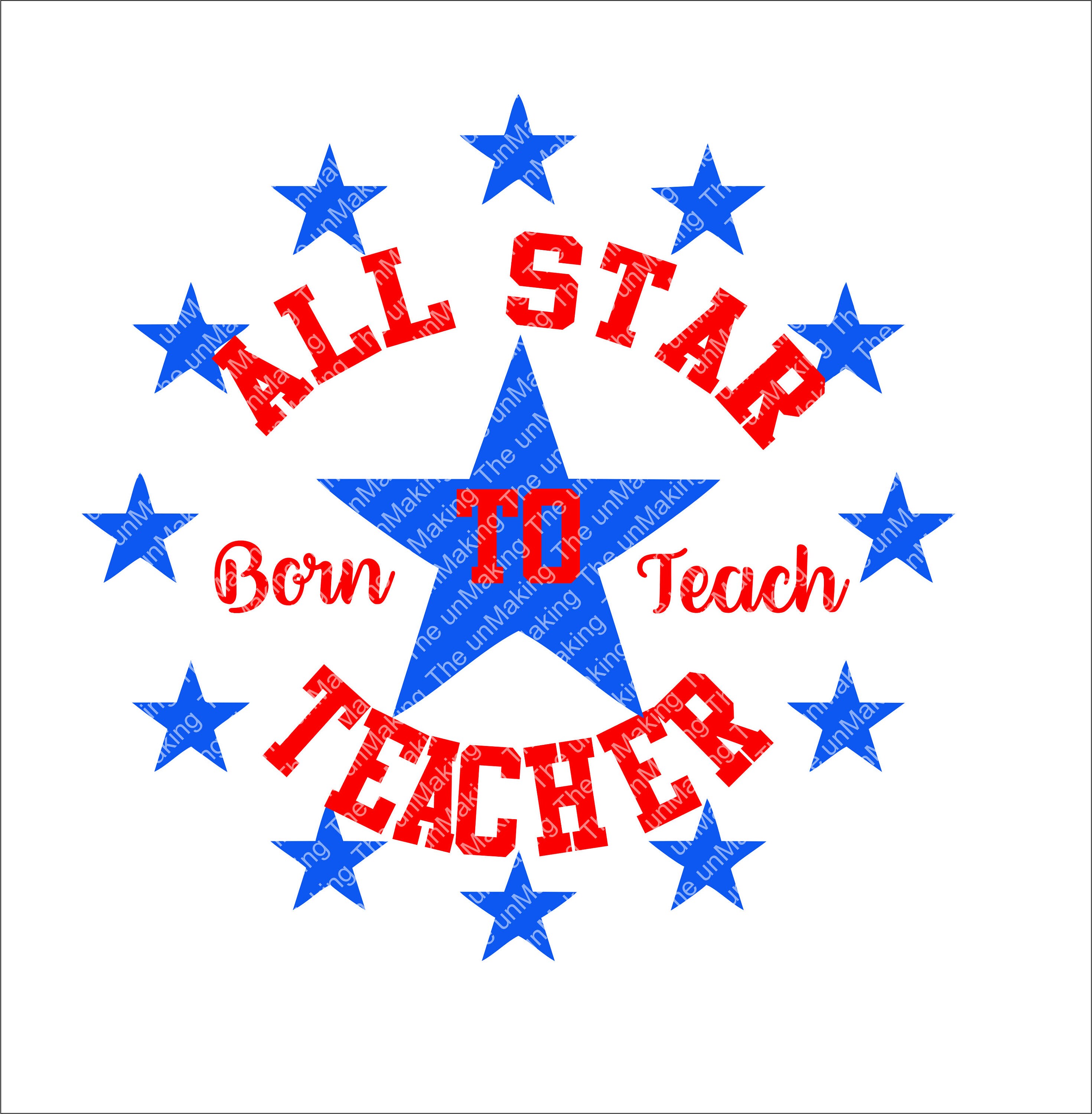 All Star Teacher Svg Born to Teach Svg Svg Cut File DXF | Etsy