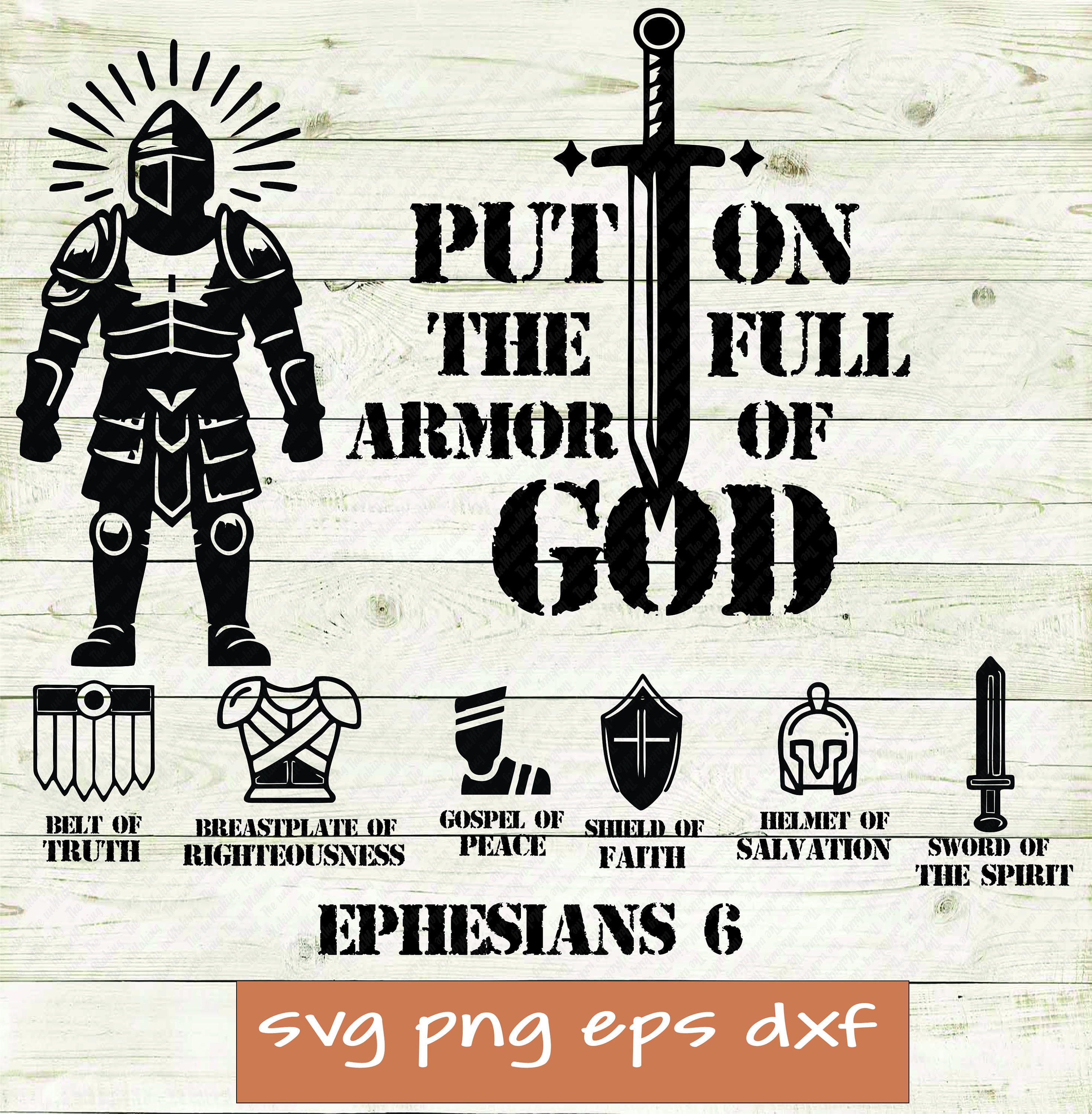 Armor Of God Tattoo Stencil