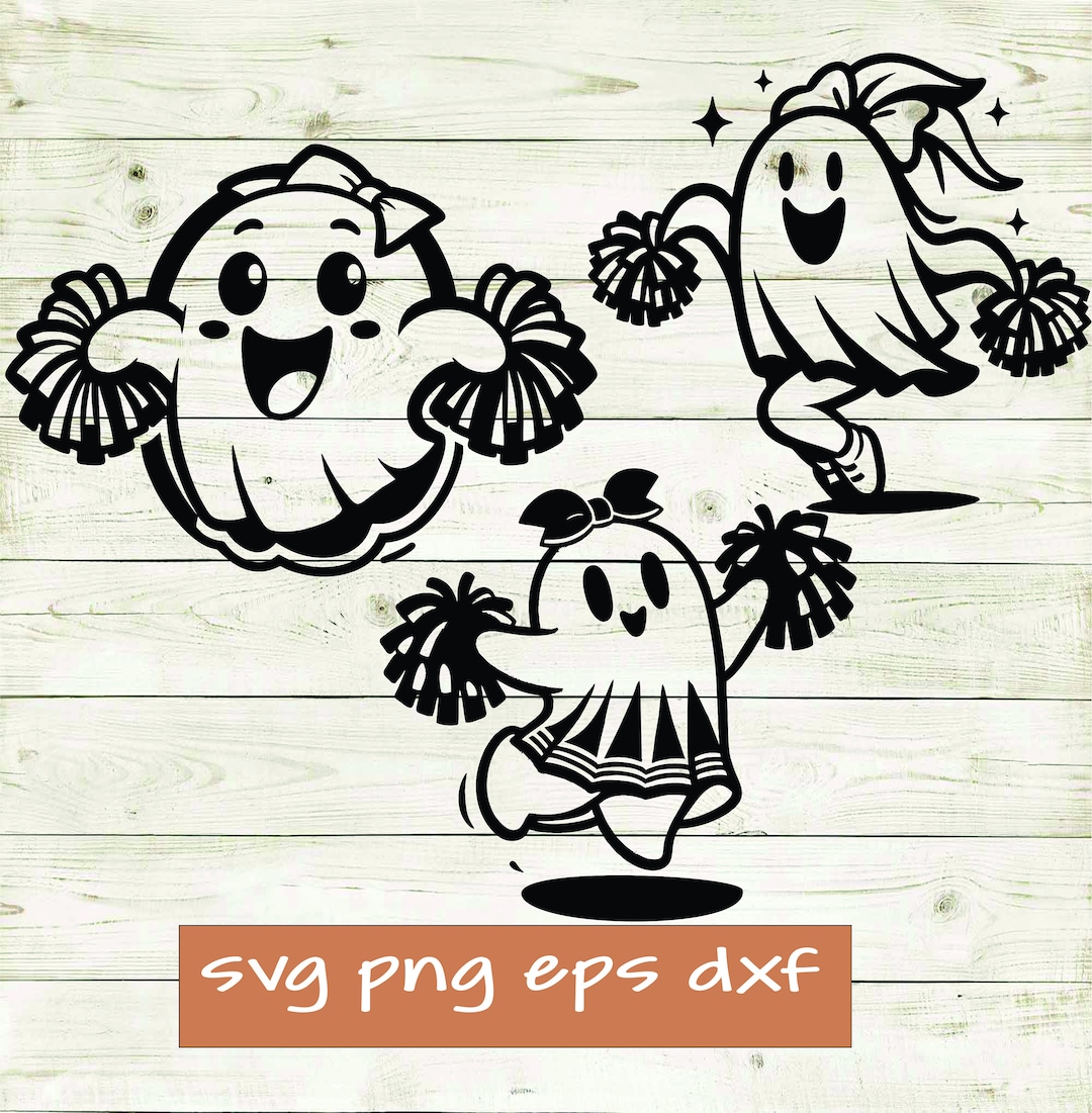 Halloween Cheer Ghosts Svg, Cheer Svg, Cheerleader Ghost Svg, Cricut ...