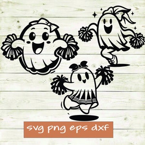 Halloween Cheer Ghosts Svg, Cheer Svg, Cheerleader Ghost Svg, Cricut ...