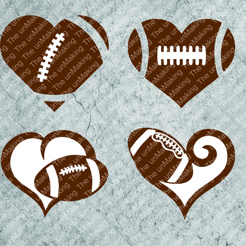 Football Heart Svg - Etsy