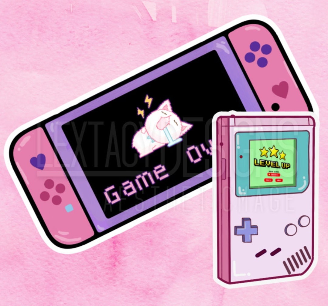 Cute Pink Kawaii Gamer Girl Sticker Pack | Kawaii Girl Aesthetic ...