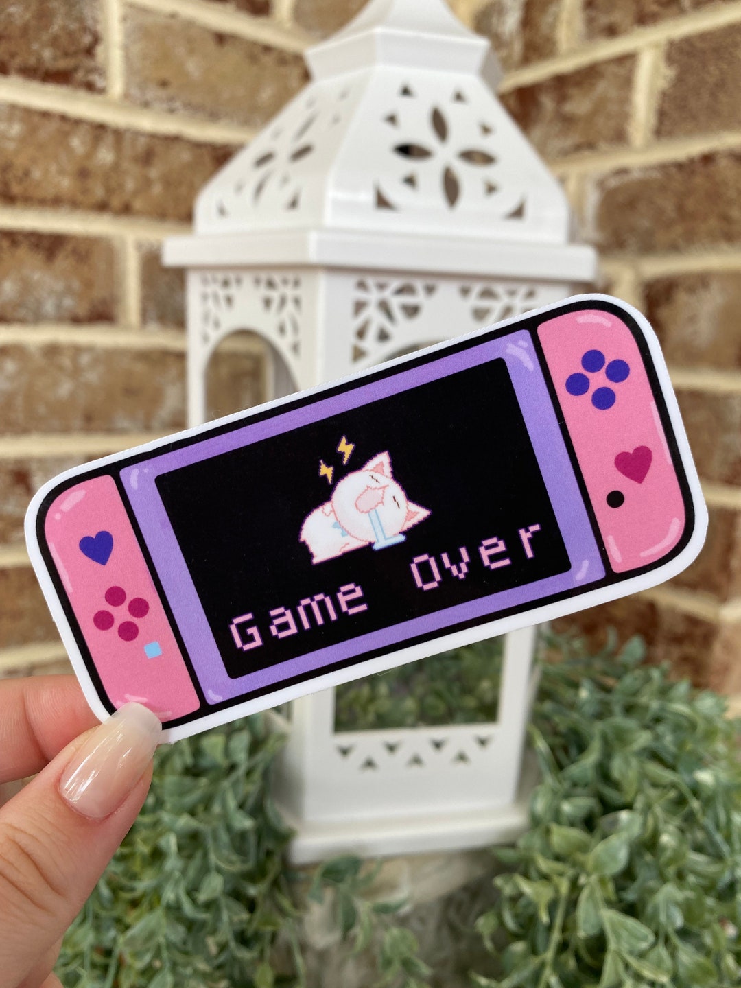 Cute Pink Gamer Girl Sticker | Kawaii Gamer Girl Aesthetic Sticker ...