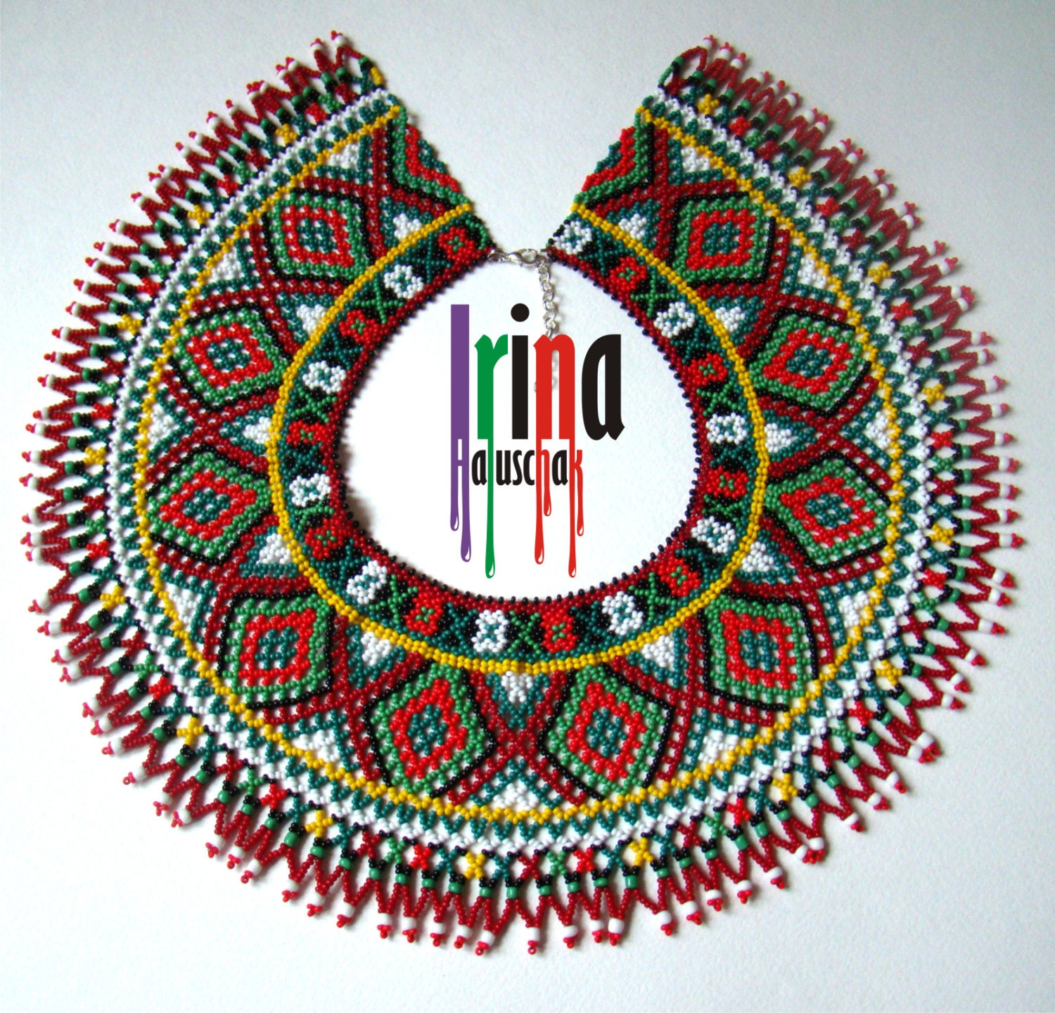 Ukrainian seed bead necklace Beaded collar Czech seed bead | Etsy