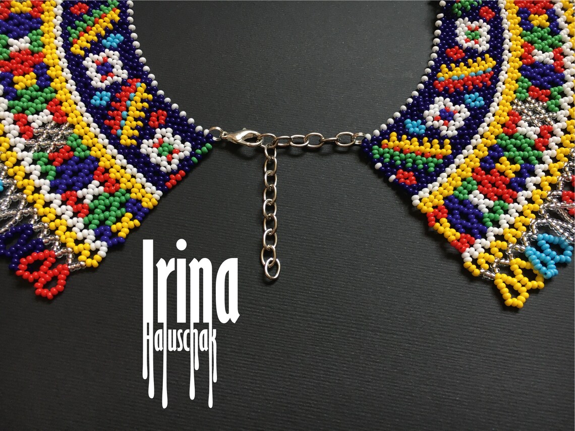 Traditional Ukrainian Beaded Necklace Sylyanka. Vyshyvanka Seed Nead ...